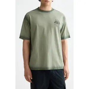 Scotch & Soda Loose Fit Garment Dyed Cotton Graphic T-shirt - Thyme