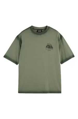 Scotch & Soda Loose Fit Garment Dyed Cotton Graphic T-shirt