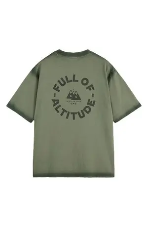 Scotch & Soda Loose Fit Garment Dyed Cotton Graphic T-shirt