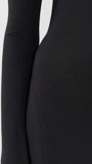Norma Kamali Long Sleeve Turtle Fishtail Gown - Black