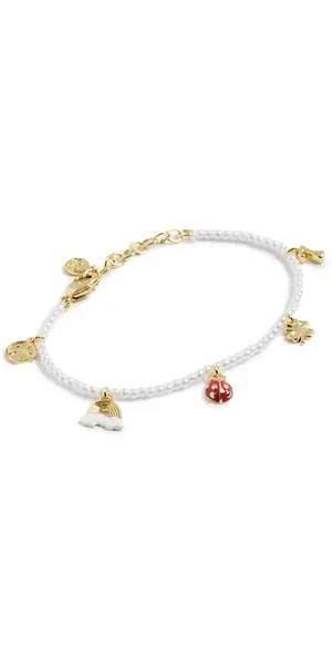 Gorjana Lucky Mini Charm Bracelet - Pearl