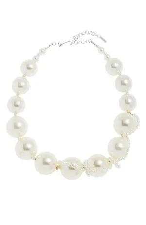 Completedworks Faux Pearl Collar Necklace - 18ct Gold Plated