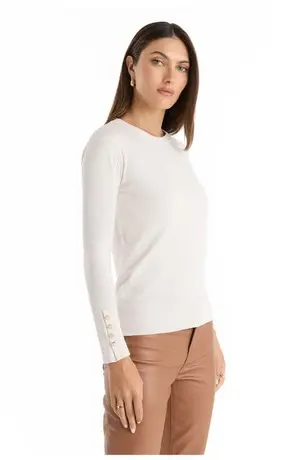 THE NOLI SHOP Marcela Knit Top - Pearl
