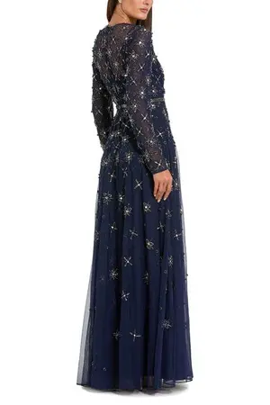 Mac Duggal Crystal Embellished Evening Gown