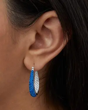 CRYSTALOGY Crystal Inside Out Oval Hoop Earrings