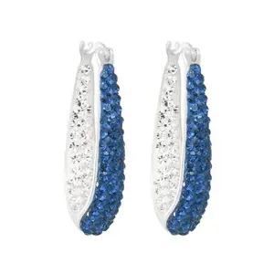 CRYSTALOGY Crystal Inside Out Oval Hoop Earrings