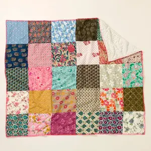 UNCOMMON GOODS Repurposed Sari Plush Backed Blanket