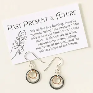 UNCOMMON GOODS Past Present Future Earrings - Silver/black/gold