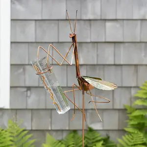 UNCOMMON GOODS Praying Mantis Rain Gauge Haw Creek Forge - Copper