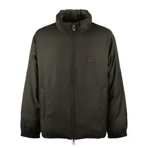 Emporio Armani Reversible Down Jacket In Wool-Blend Twill - Green