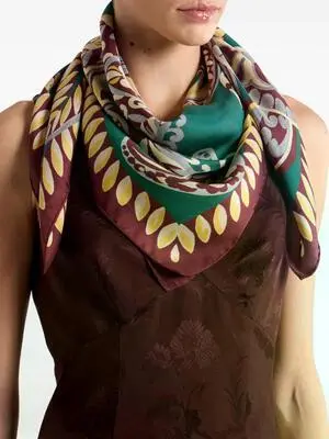 Etro Paisley Floral Silk Scarf
