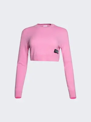PATOU Cropped Long Sleeve Jumper - Pink