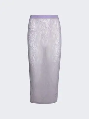 Wardrobe.NYC Lace Tube Midi Skirt - Lilac