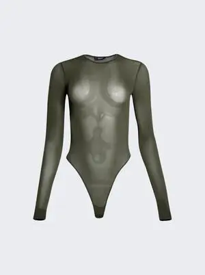 Wardrobe.NYC Sheer Bodysuit - Green