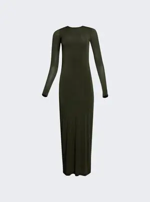 Wardrobe.NYC Sheer Long Sleeve Maxi Dress - Green
