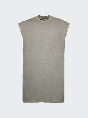 Rick Owens Tarp Tee In Felpa Melange - Grey