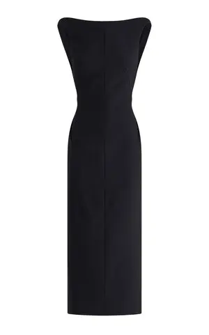 Maticevski Fervor Linen-silk Blend Midi Dress