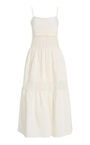 Posse Pearl Cotton-silk Midi Dress - Ivory