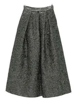LUNATICA MILANO A-Line Pleated Long Skirt - Green