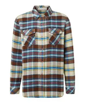 GOD'S TRUE CASHMERE Plaid Cashmere Shirt With Sunstone