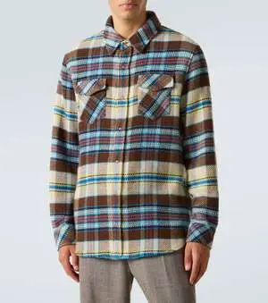 GOD'S TRUE CASHMERE Plaid Cashmere Shirt With Sunstone