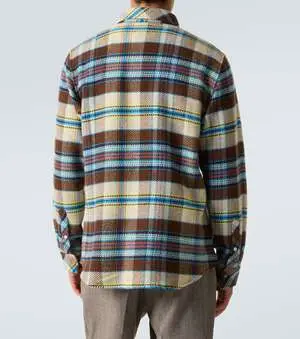 GOD'S TRUE CASHMERE Plaid Cashmere Shirt With Sunstone