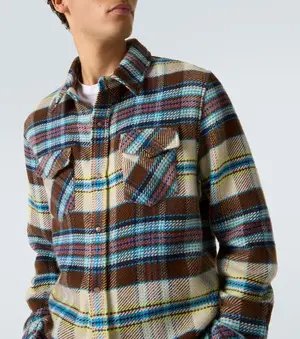 GOD'S TRUE CASHMERE Plaid Cashmere Shirt With Sunstone