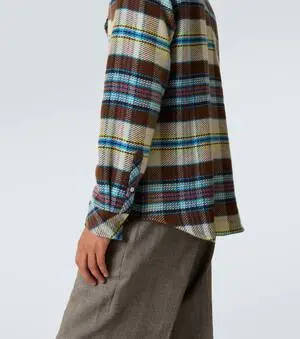 GOD'S TRUE CASHMERE Plaid Cashmere Shirt With Sunstone