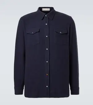 GOD'S TRUE CASHMERE Cashmere Shirt With Emerald - Blue