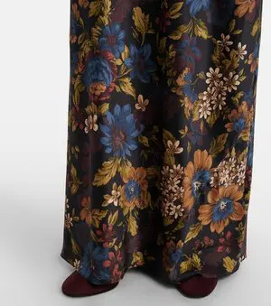 Veronica Beard Gemma Floral Silk-blend Maxi Dress - Black