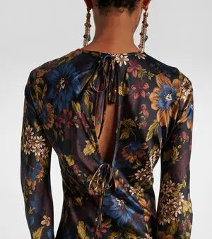Veronica Beard Gemma Floral Silk-blend Maxi Dress - Black