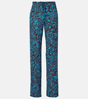 Dries Van Noten Printed Wide-leg Pants - Blue