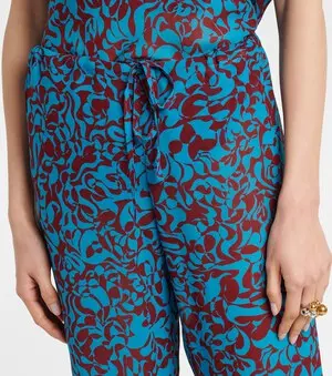 Dries Van Noten Printed Wide-leg Pants - Blue