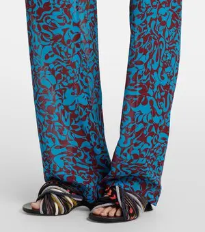 Dries Van Noten Printed Wide-leg Pants - Blue