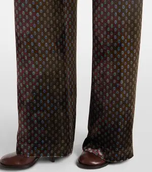 Dries Van Noten Printed Wide-leg Satin Pants - Multicoloured