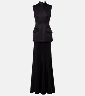 Sportmax Cilen Cotton-blend Gown - Black