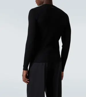 Dolce & Gabbana Virgin Wool Ribbed Top - Black