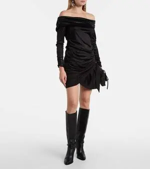 Isabel Marant Étoile Rosaria Draped Virgin Wool Miniskirt - Black
