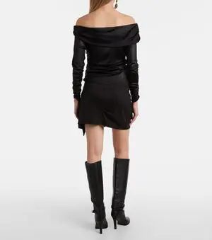 Isabel Marant Étoile Rosaria Draped Virgin Wool Miniskirt - Black