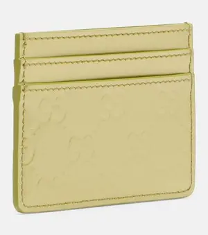 Gucci Gg Emblem Leather Card Holder - Green