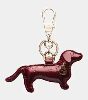 Gucci Patent Leather Keychain - Burgundy