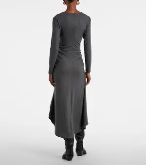Veronica Beard Theodora Ruched Wool-blend Midi Dress