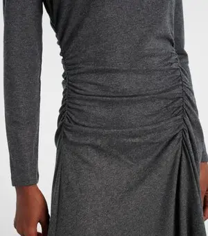 Veronica Beard Theodora Ruched Wool-blend Midi Dress