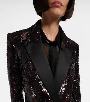Veronica Beard Sequined Double-breasted Blazer
