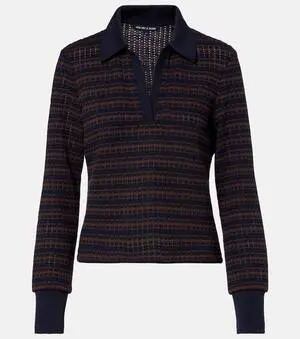 Veronica Beard Kamal Striped Polo Sweater