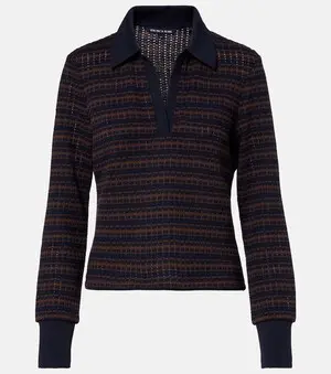 Veronica Beard Kamal Striped Polo Sweater