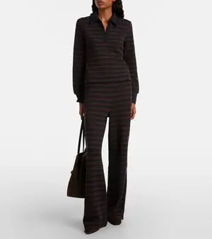 Veronica Beard Kamal Striped Polo Sweater