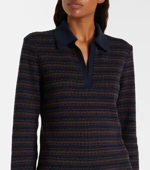 Veronica Beard Kamal Striped Polo Sweater