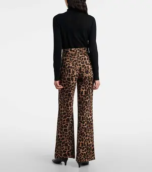 Veronica Beard Leopard Print Wide-leg Pants