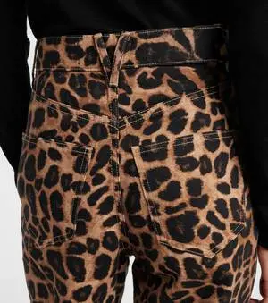 Veronica Beard Leopard Print Wide-leg Pants